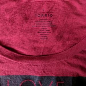 torrid | Tops | Torrid Red And Black Love Dont Pay The Bills Tee | Poshmark